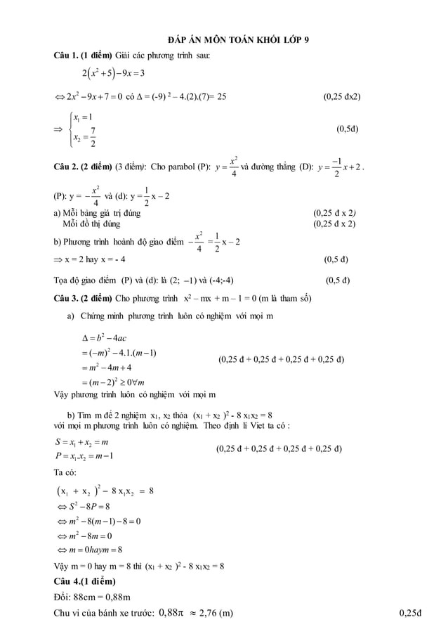 Đề Thi HK2 Toán 9 - THCS Đa Phước | PDF