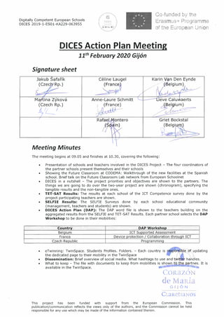DICES - DAP Meeting Minutes and Signature List | PDF