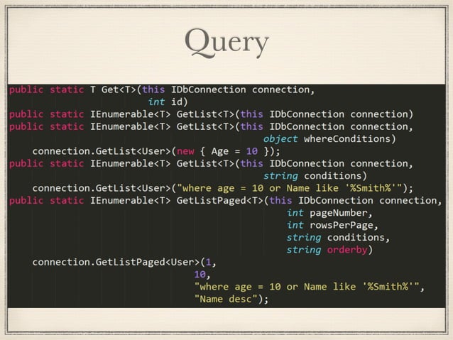 Dapper & Dapper.SimpleCRUD | PPT