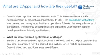 What are DApps, and how are they useful? | PPT
