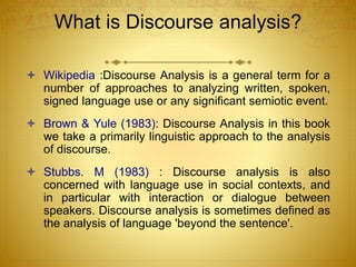 Discourse Analysis ppt | PPTX