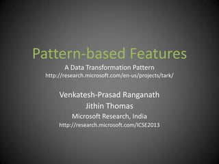 Pattern-based Features | PPT