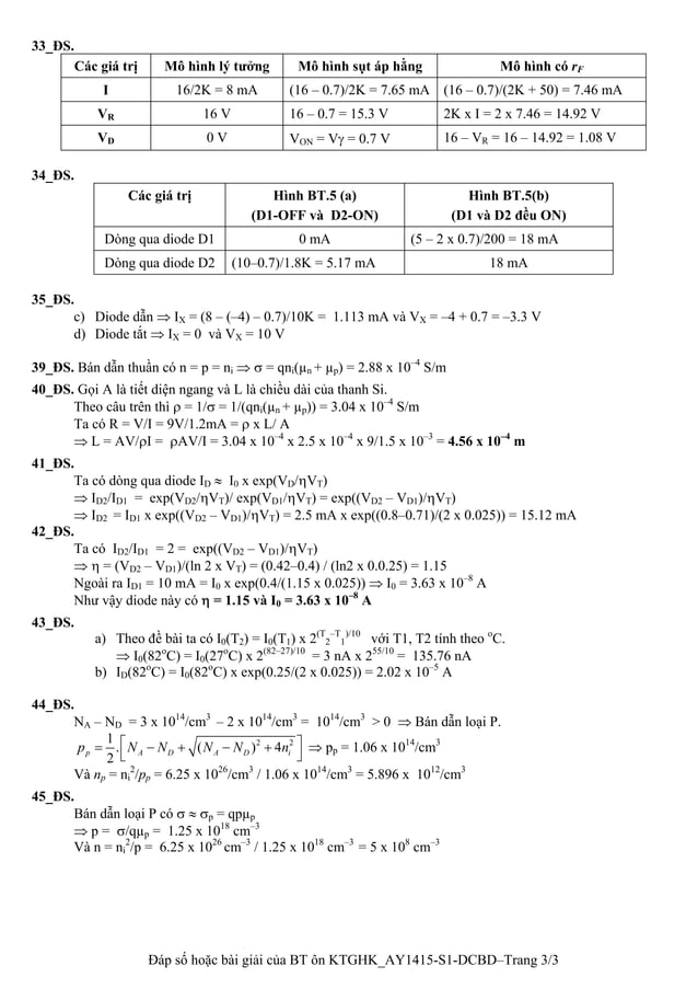 Vat ly ban dan (Dap so on thi gk) | PDF