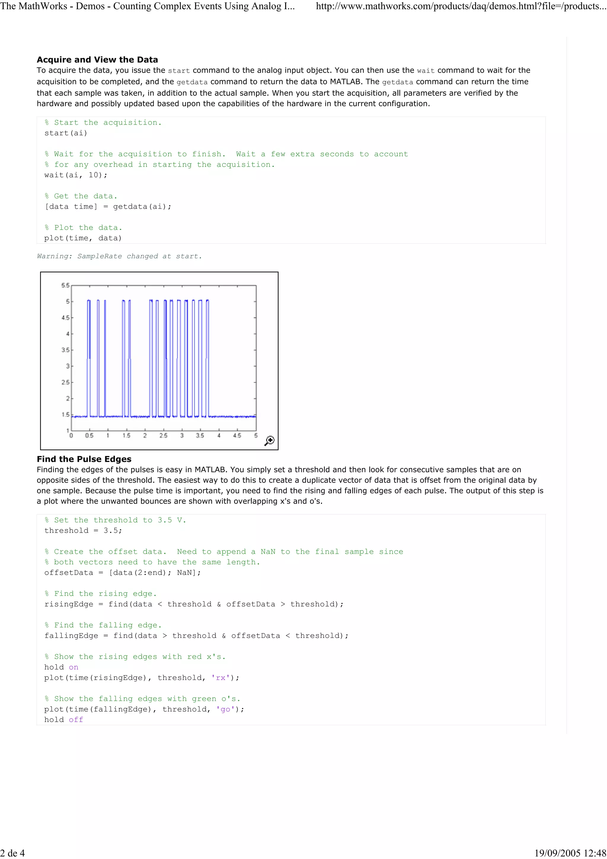 Daq toolbox examples_matlab | PDF