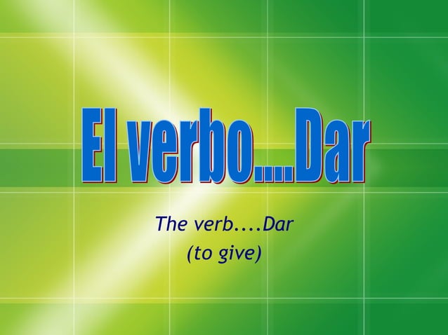 Dar present preterite | PPT