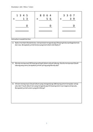 Matematik tahun 4 - Darab | DOCX