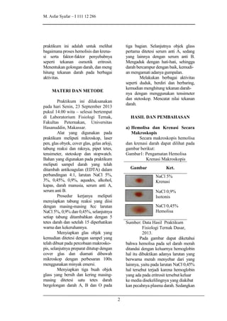 Darah ii hemolisa krenasi | DOCX