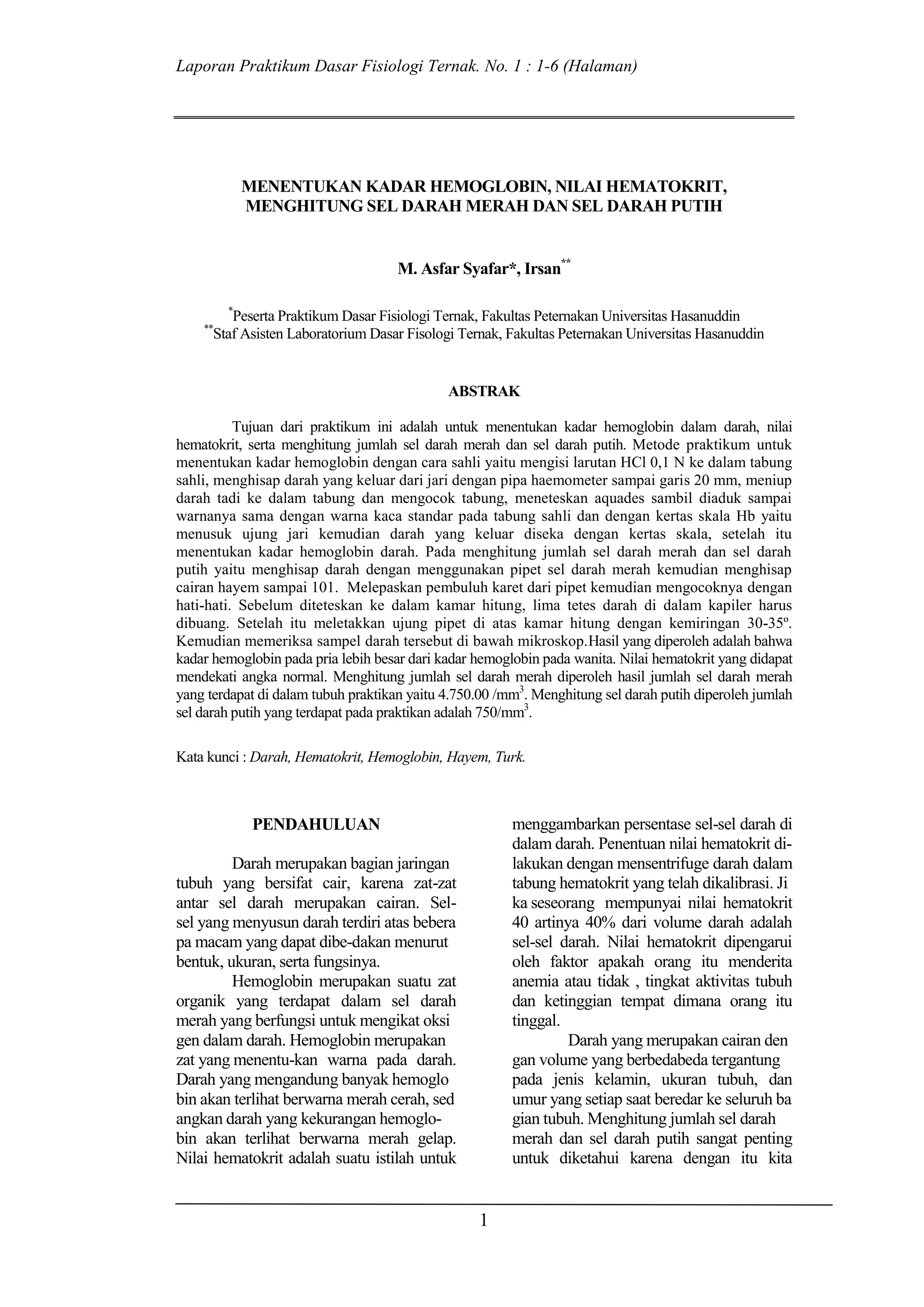 Darah iii kadar hb | DOCX