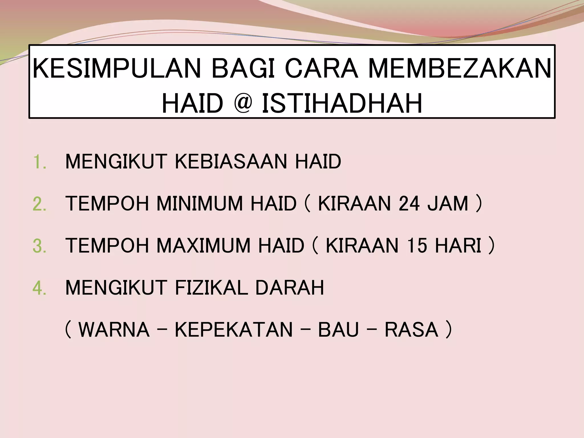 Darah wanita haid nifas istihadhah | PPTX