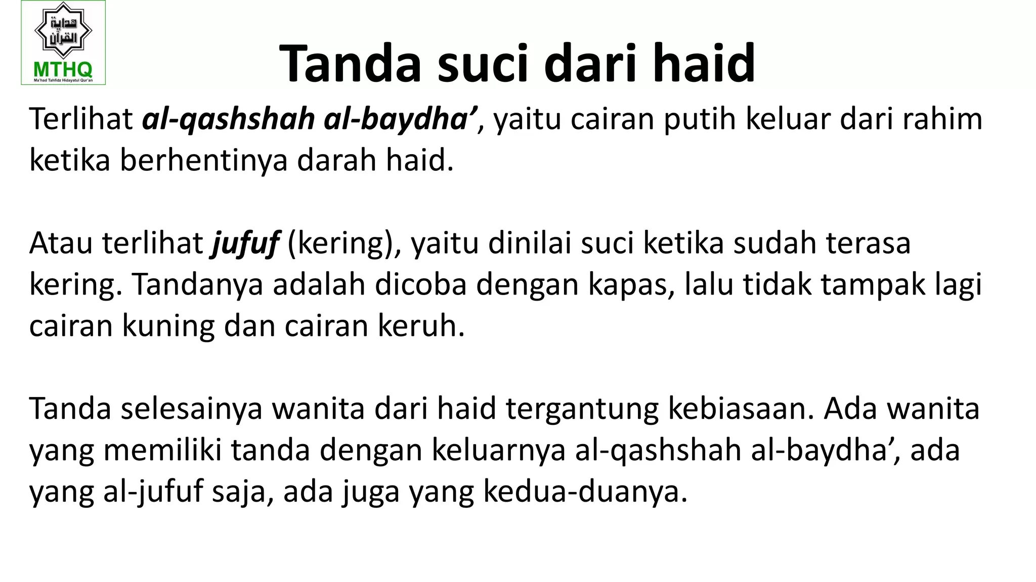 Darah Wanita; Haid, istihadhoh, Nifas.pptx