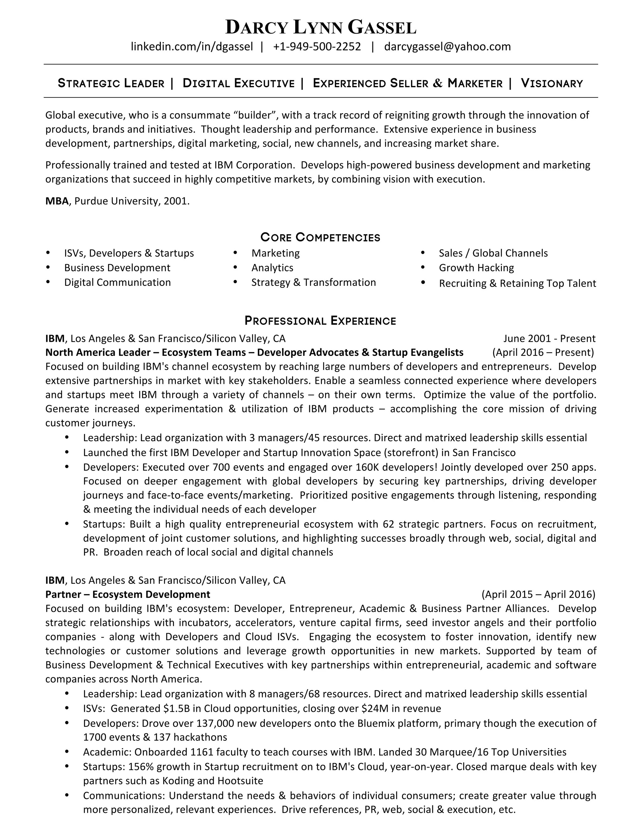 Darcy Gassel CV - Jan 2017 | PDF