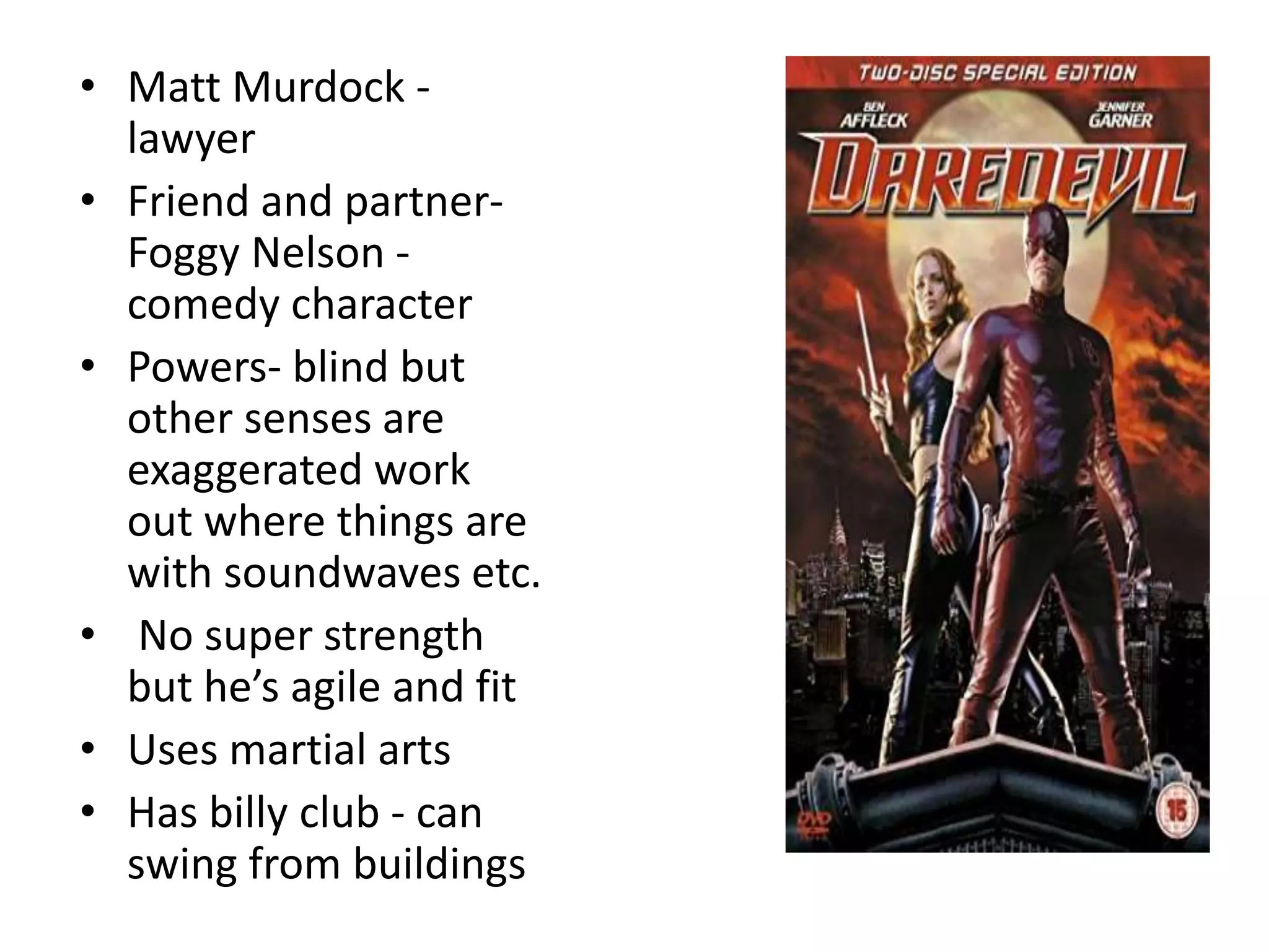 Daredevil (mark steven johnson 2003) | PPTX | Arms & Ammunition | Sensitive Topics