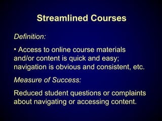 Elements of Streamlined Online Course Design | PPT