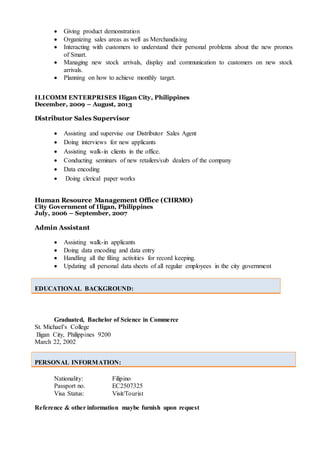 Dariel cv.final | DOCX | Sales | Business
