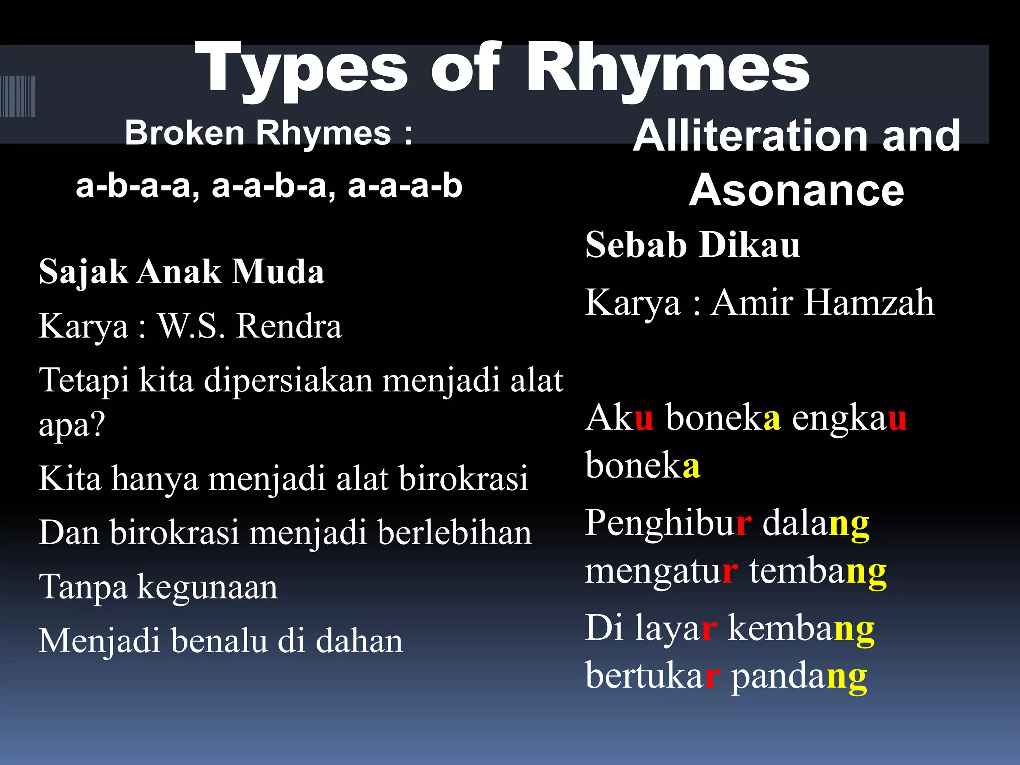 Puisi (English Language) For SMA X | PPTX