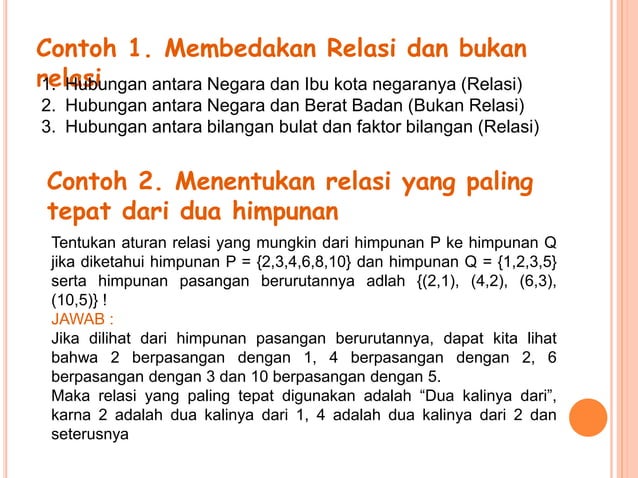 Daring relasi dan fungsi pertemuan 1 | PPT
