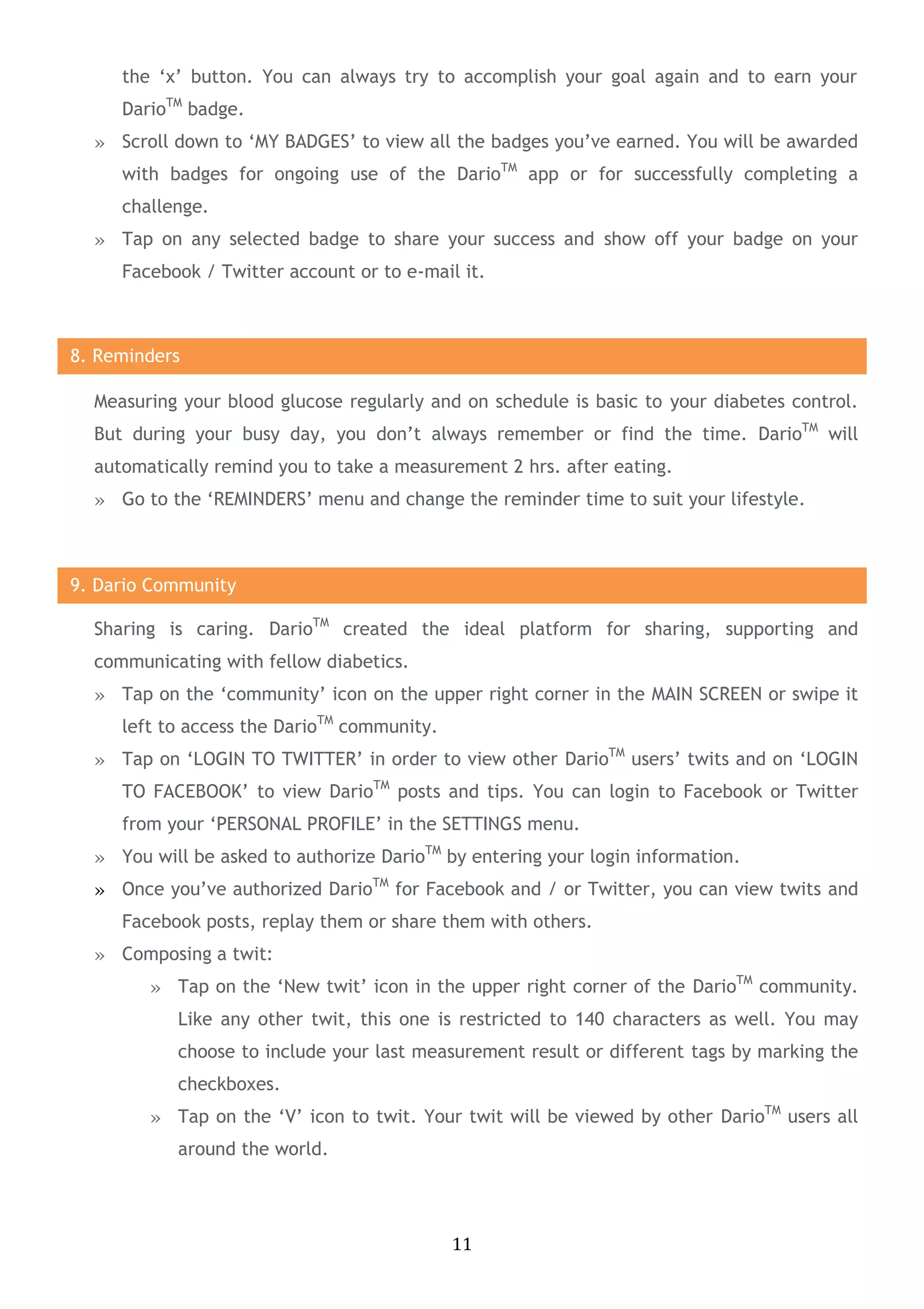 Dario Diabetes Management App | PDF
