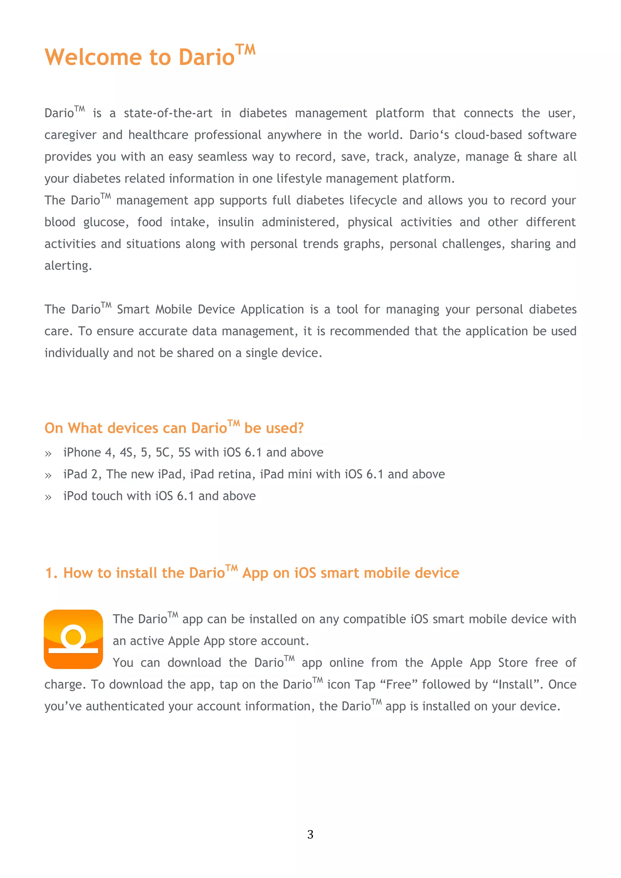 Dario Diabetes Management App | PDF