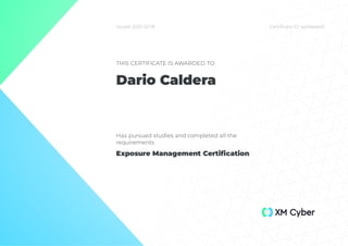 Exposure Management Certification - XM Cyber | PPT