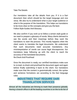 Dari translation services | PDF