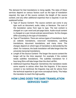 Dari translation services | PDF