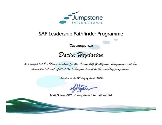 SAP Leadership Pathfinder Programme | PPT