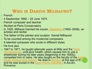 "les six" Darius milhaund and germaine tailleferre | PPT