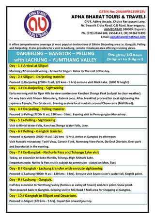 Darjeeling Gangtok Pelling Lachung Yumthang Valley | PDF | Asia Travel ...