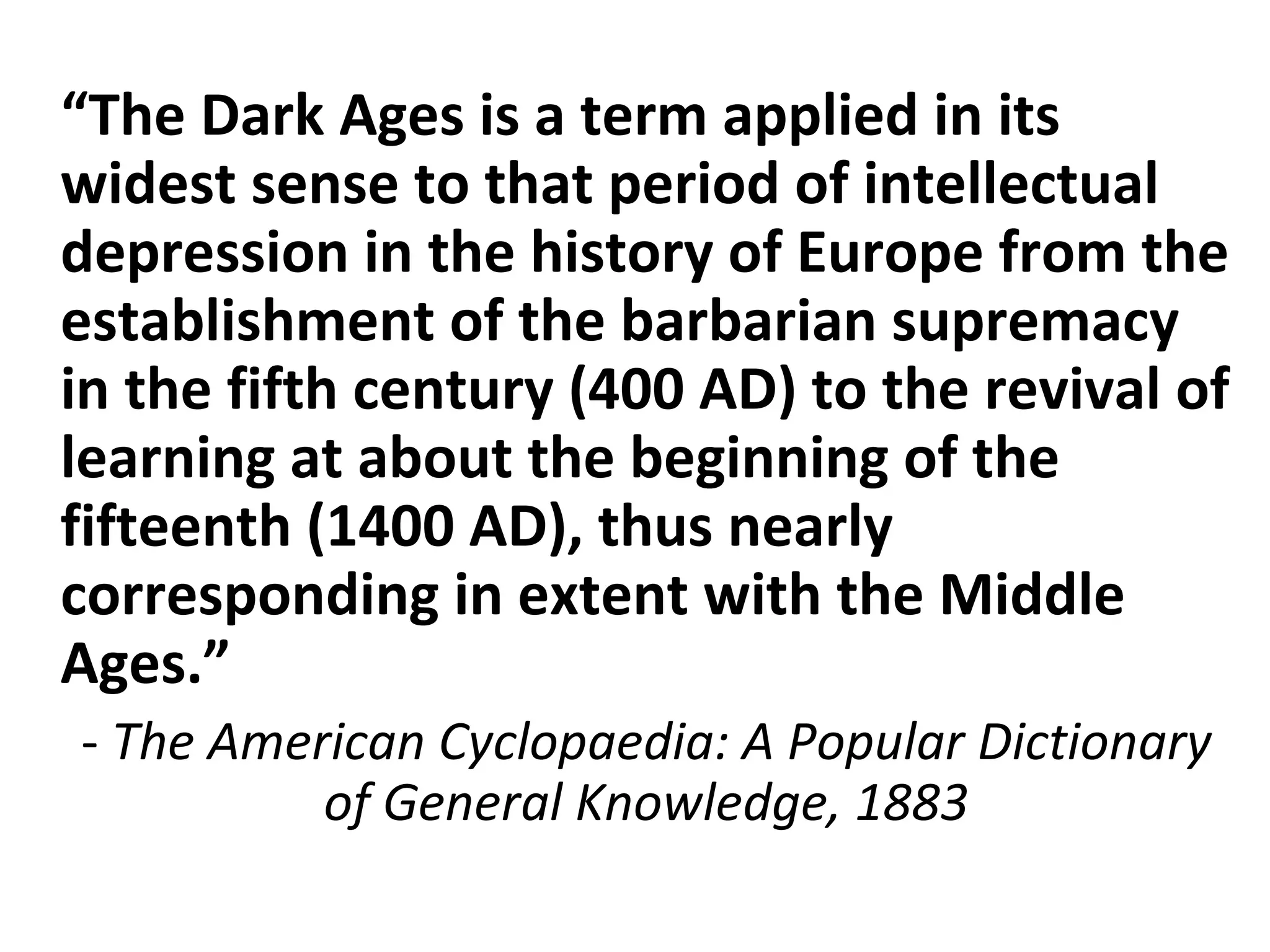 Dark Ages in Europe | PPT