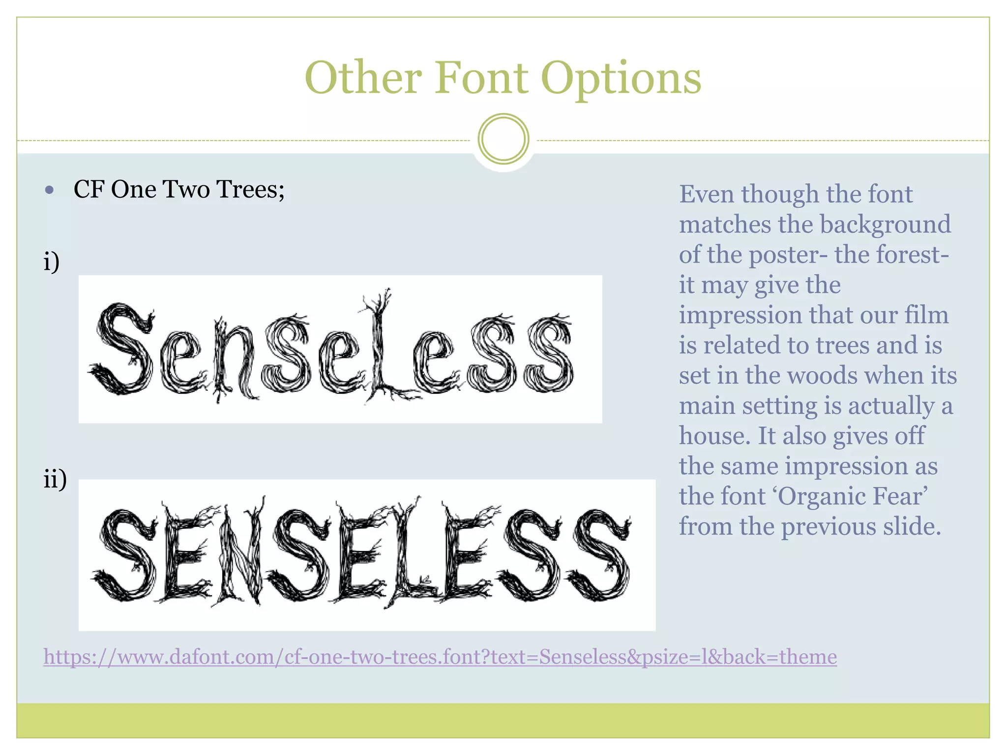 Dark Arts Productions Typography for ‘Senseless’ | PPT