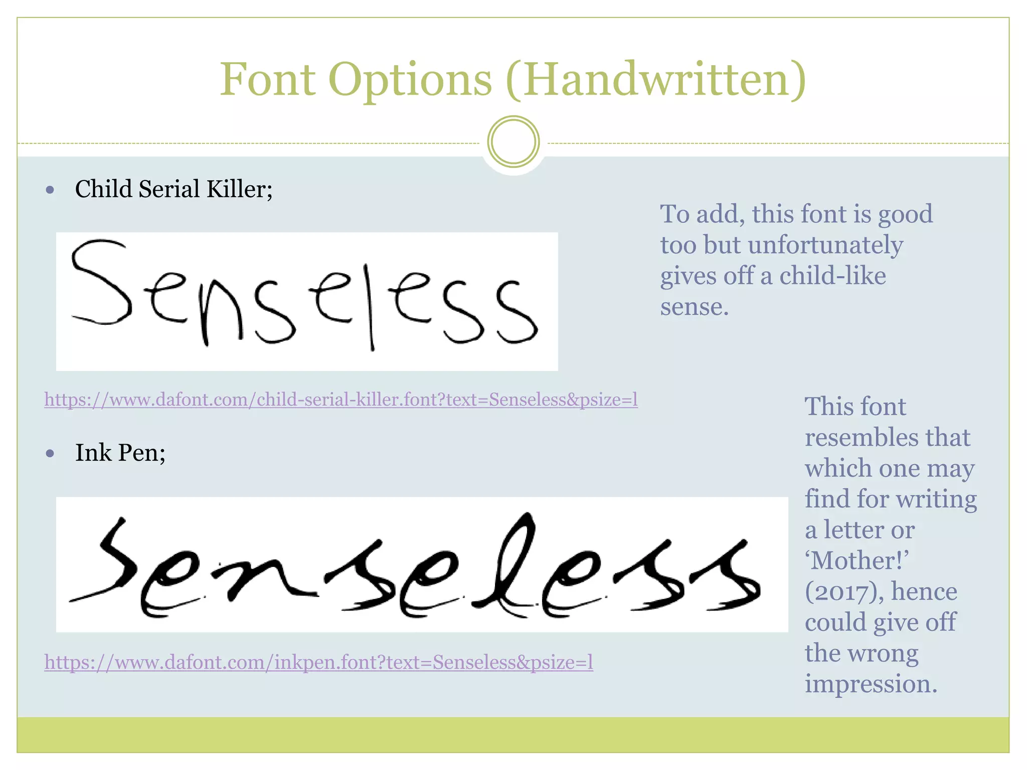 Dark Arts Productions Typography for ‘Senseless’ | PPT