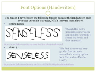 Dark Arts Productions Typography for ‘Senseless’ | PPT