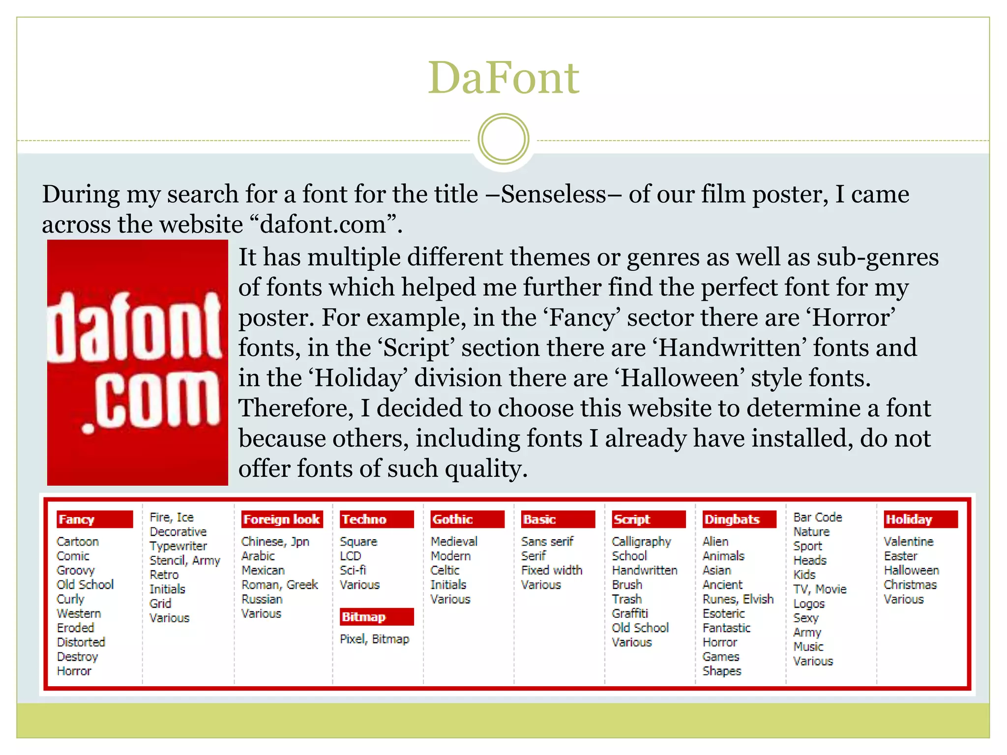 Dark arts productions typography for ‘senseless’ | PPTX