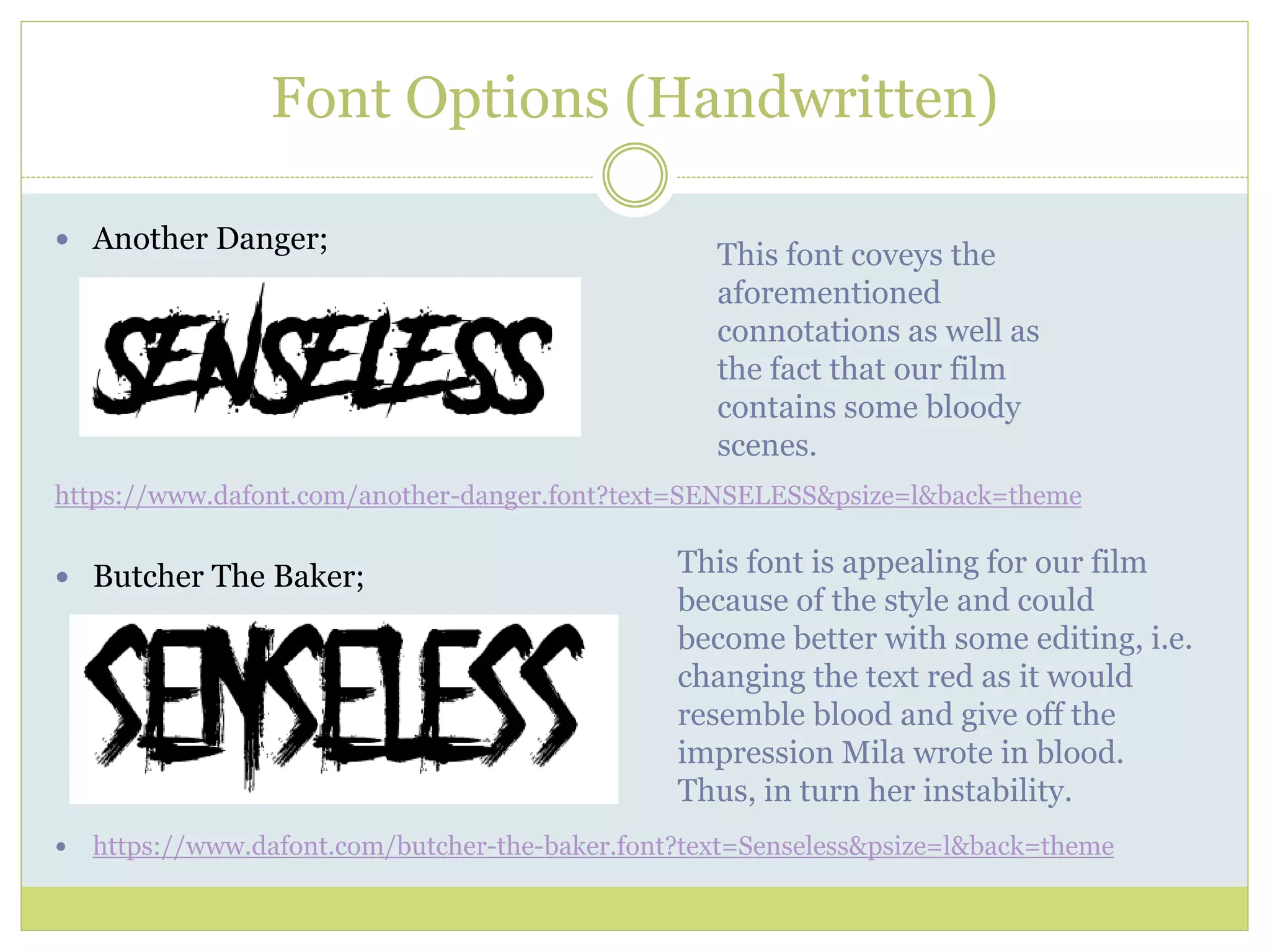 Dark arts productions typography for ‘senseless’ | PPTX