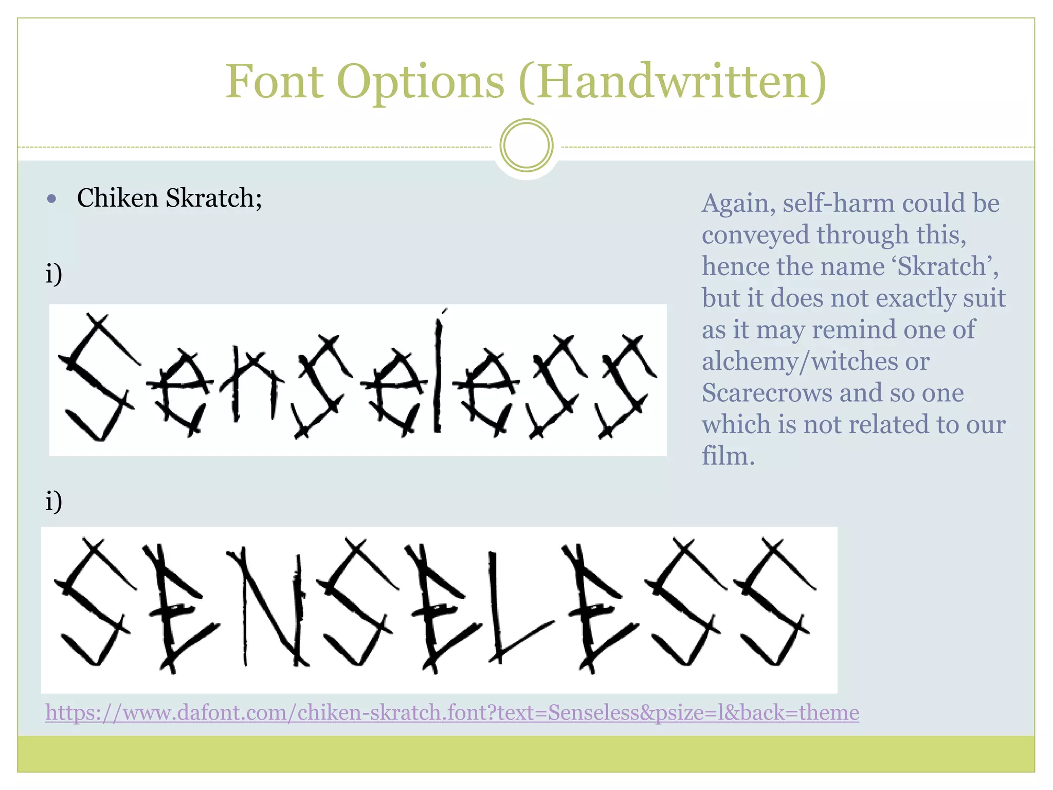 Dark arts productions typography for ‘senseless’ | PPTX