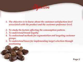 Consumer behavior towards Dark chocolate | PPTX