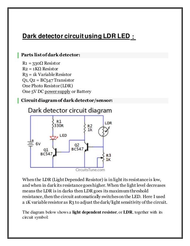 Dark Detector Circuit Diagram