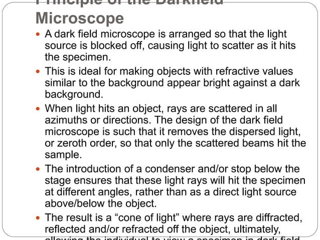 Dark field microscope | PPTX