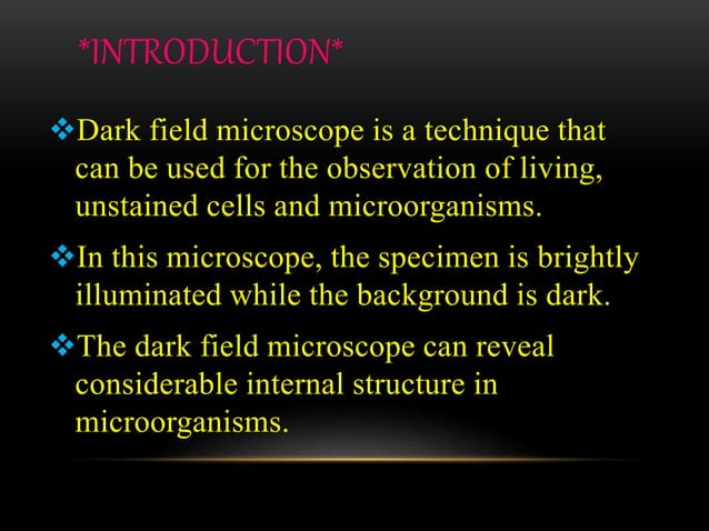 Dark field microscope | PPT