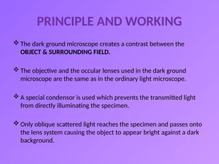 DARKFIELD MICROSCOPE presentation including all | PPTX