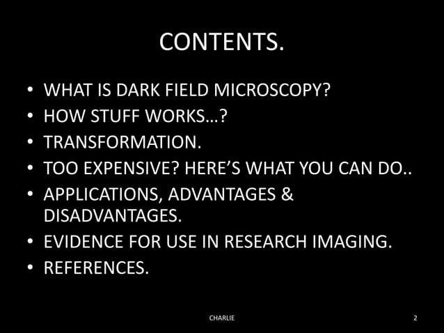 Dark field microscopy | PPT