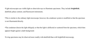 Darkfield microscopy -work and principle | PPTX