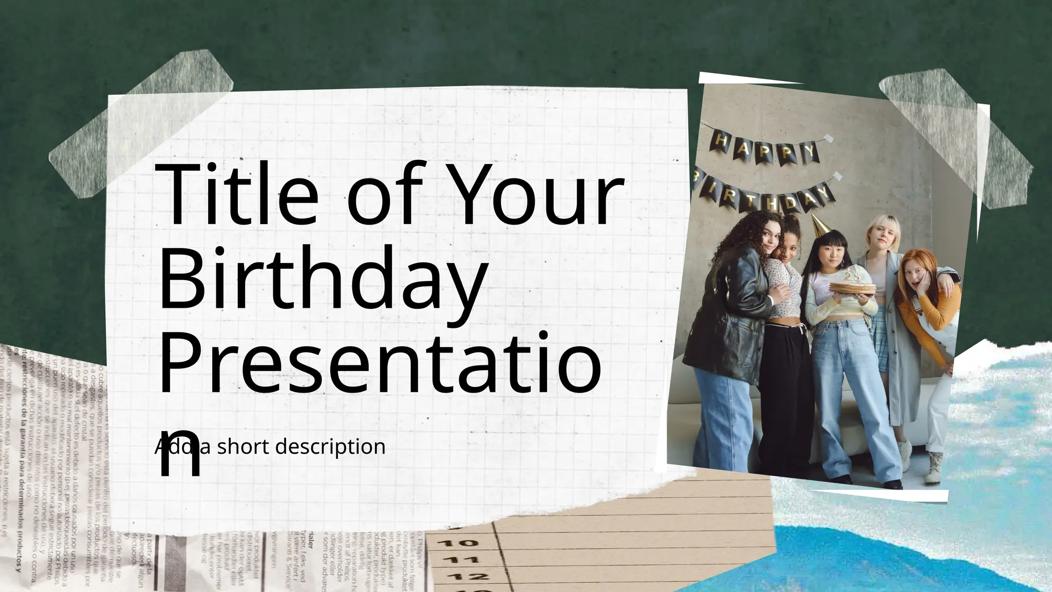 Dark Green Brown Vintage Scrapbook Simple Birthday Presentation.pptx