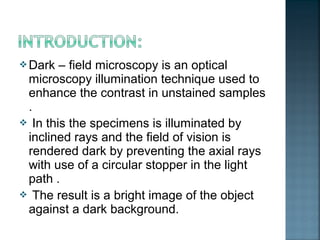 Dark ground microscopy | PPT