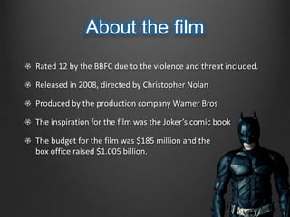Dark Knight Analysis - Thriller | PPTX