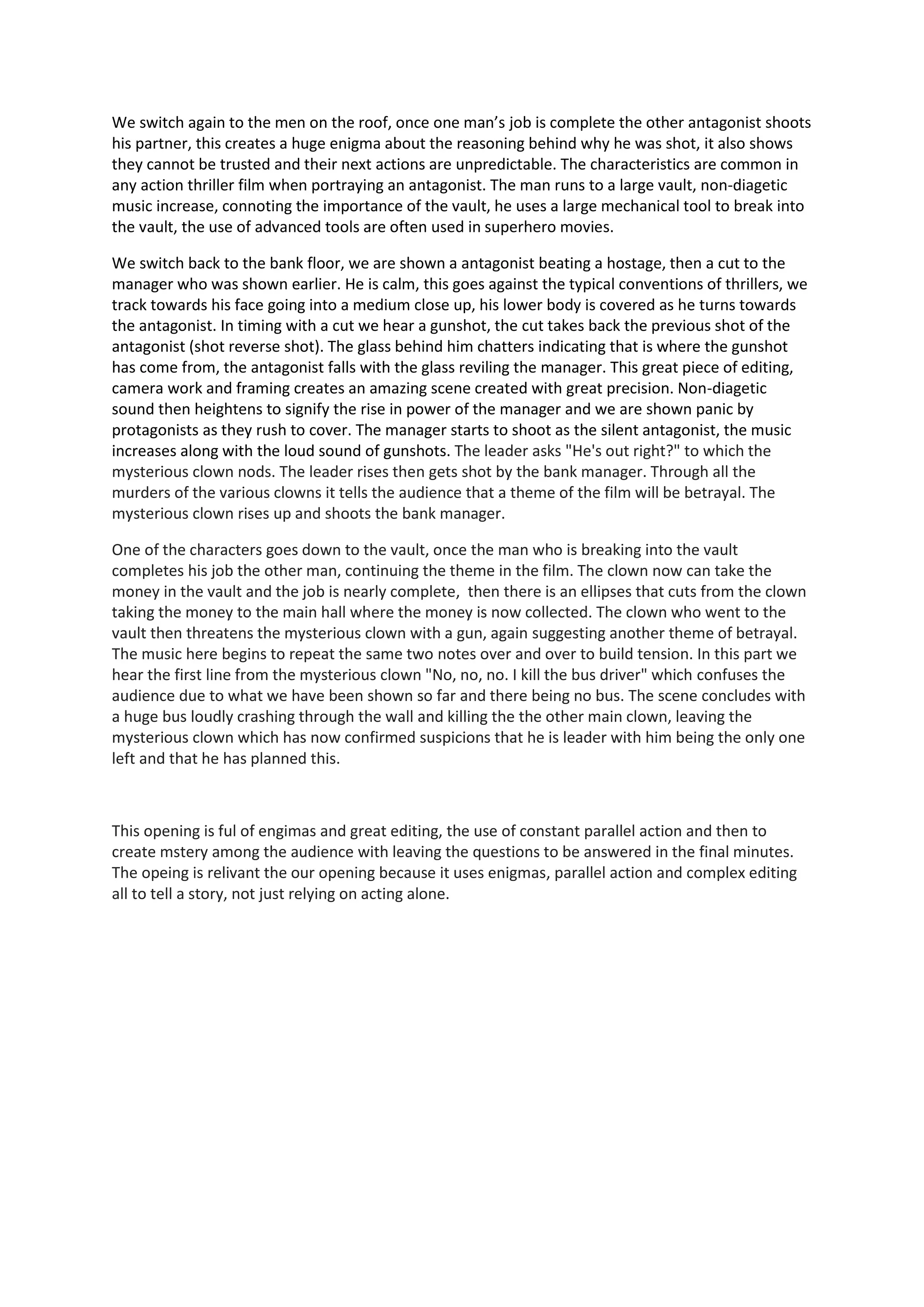 Dark Knight Opening Scene Analysis | DOCX