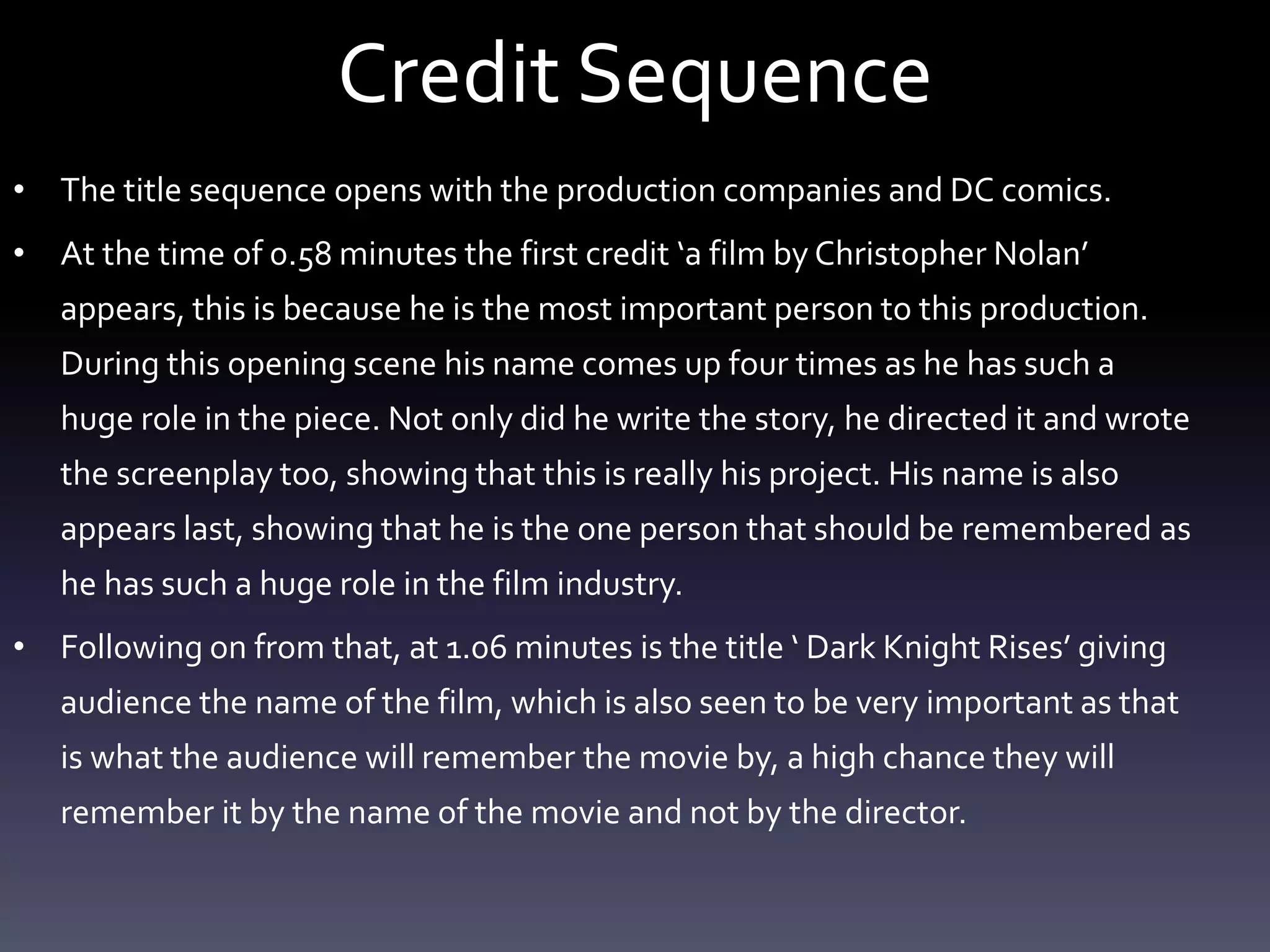 Dark Knight Rises Opening Sequence | PPTX