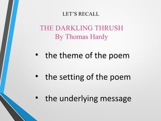 Sparknotes The Darkling Thrush