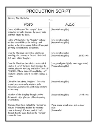Darklurker Production Script 2 | PDF