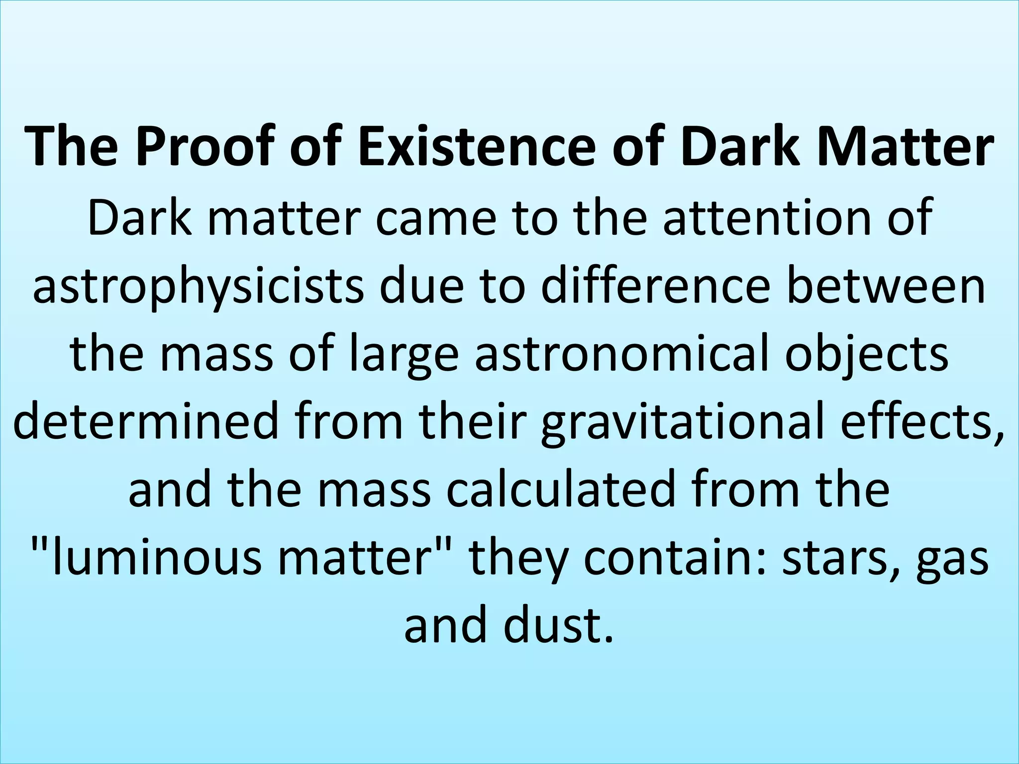 Dark matter presentation | PDF